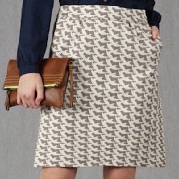 Boden | Skirts | Boden Creamlight Brown Driftwood Doves Pique Mini ...